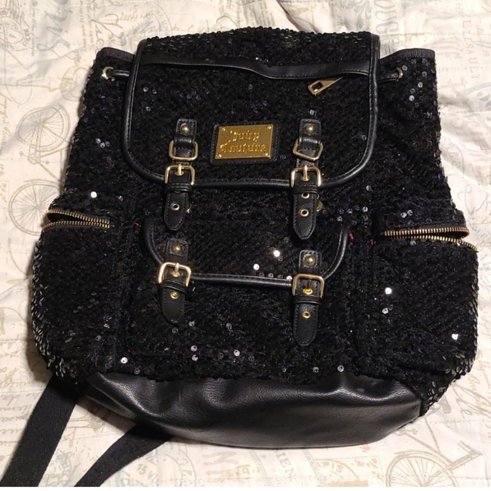 Juicy Couture Backpack Sequence Black Color - Gem